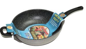 joycook marble coated heavy gauge aluminum nonstick wok pan, 12-inch