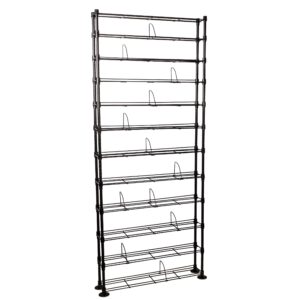 atlantic maxsteel 12 tier shelving - heavy gauge steel wire shelving for 864 cd/450 dvd/blu-ray/games in gunmetal,38408071