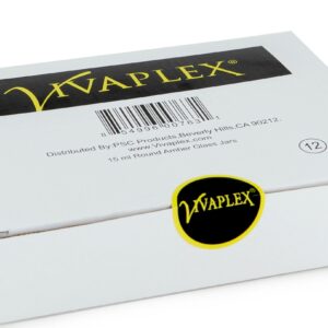 Vivaplex, 12, Amber, 15 ml, Round Glass Jars, with Inner Liners and black Lids