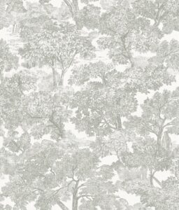 chesapeake 3115-12541 spinney toile wallpaper, grey