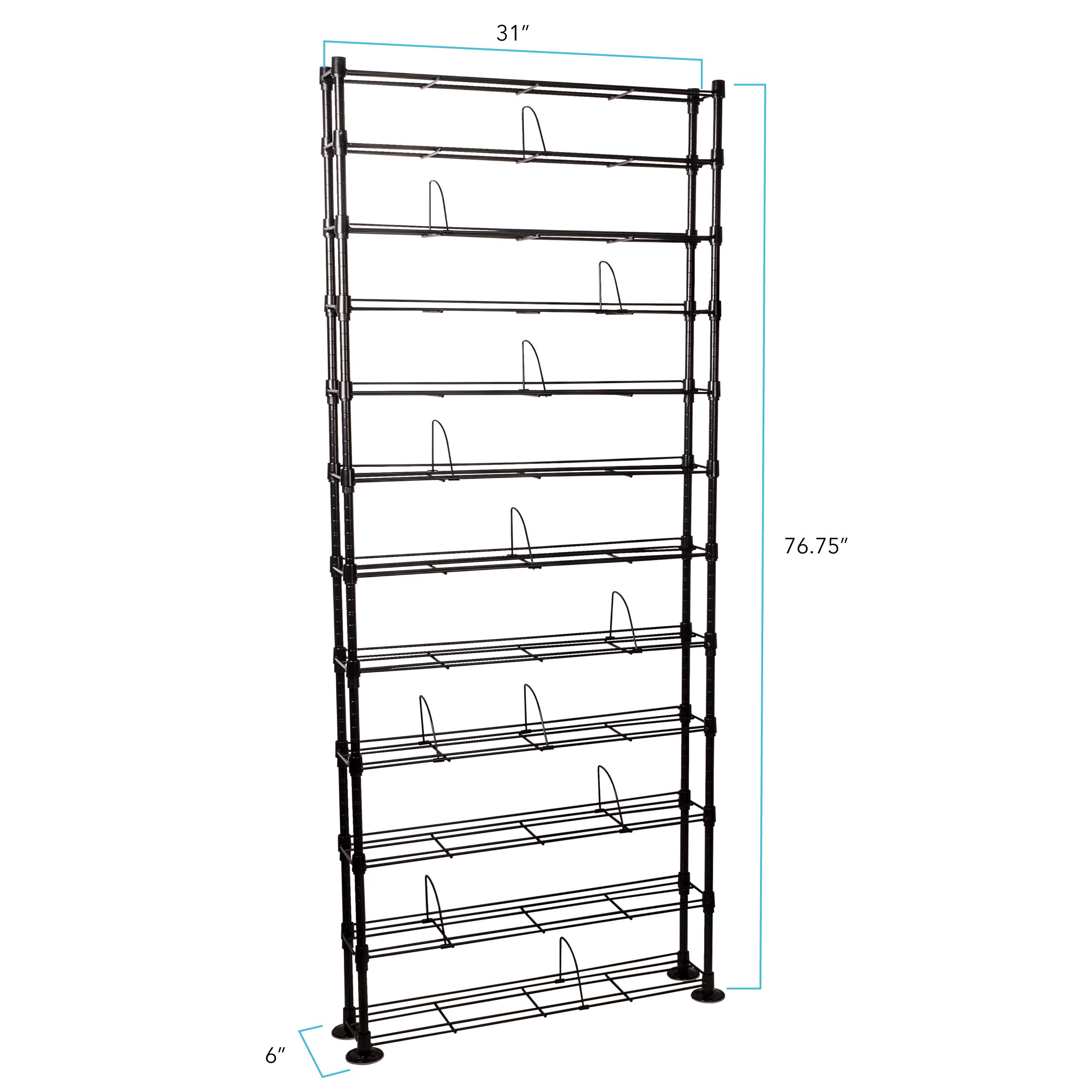 Atlantic Maxsteel 12 Tier Shelving - Heavy Gauge Steel Wire Shelving for 864 CD/450 DVD/Blu-Ray/Games in Gunmetal,38408071