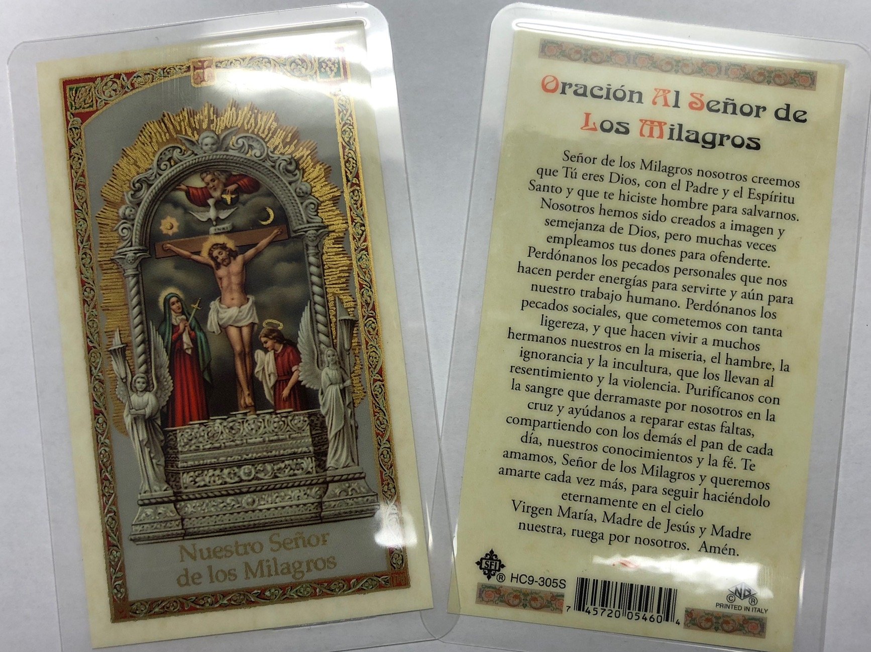 Saint Francis Imports Holy Prayer Cards For Nuestro Senor de los Milagros in Spanish