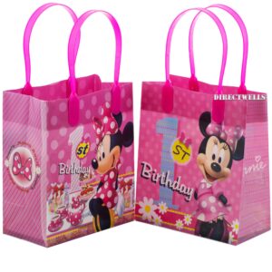 disney minnie mouse 1st birthday authentic licensed 12 reusable small goodie bags 6"