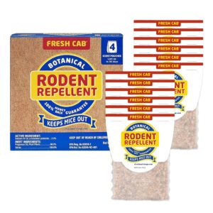 fresh cab botanical rodent repellent - environmentally friendly, keeps mice out, 12 scent pouches