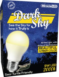 miracleled 604589 dark sky 3w low profile bulb (2-pack), amber