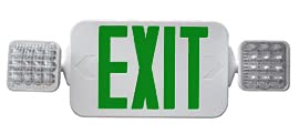 Remote Capable Green LED Exit Emergency Light Combo