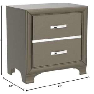 Acme Carine 2 Drawer Nightstand in Champagne