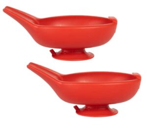 spoon buddy - utensil rest/holder - suction cup attaches to pot lid on stove - holds spoons, ladles, spatulas - kitchen cooking without mess on counter or stovetop - 2 pack red