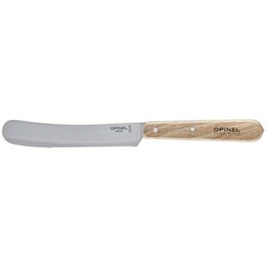 opinel 254470 breakfast knife, beech wood handle, natural, 21.3 x 1.8 x 2 cm