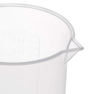 uxcell Measuring Cup 150ml PP Plastic Graduated Beaker Transparent for Lab Kitchen liquids 4pcs