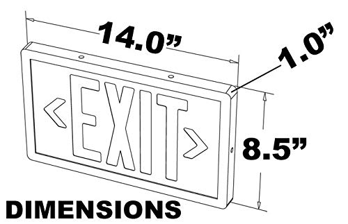 Carpenter Lighting Green Self-Luminous Tritium Exit Sign with 10-Year Life - Black Frame