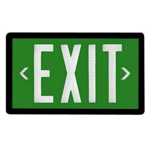 Carpenter Lighting Green Self-Luminous Tritium Exit Sign with 10-Year Life - Black Frame