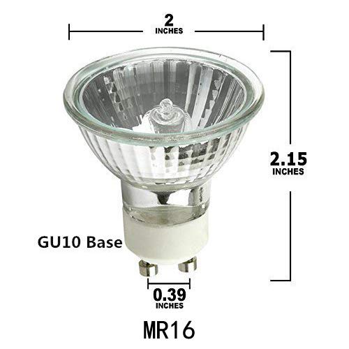 CTKcom 20W MR16 Halogen Light Bulbs GU10 Base(6 Pack)- 120Volt 20Watt MR16 Halogen Lamp with UV Glass Cover Spotlight Flood Light Bulb,Halogen Reflector Fiber Optic Bulb 2000 Life Hours GU10 120V 20W