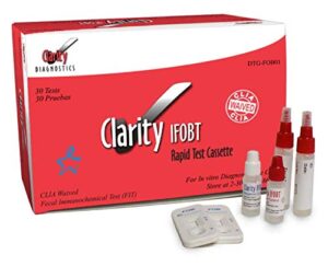 clarity diagnostics dtg-fob01 clarity fecal occult blood test kit, clia waived (pack of 30)