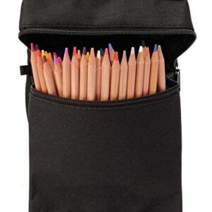 Multifunction Large Capacity Black Folding Marker Pen Canvas Pencil Case Pen Storage Bag Can Hold 24-80 pcs Markers Pen (S and L)