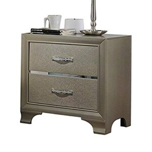 acme carine 2 drawer nightstand in champagne