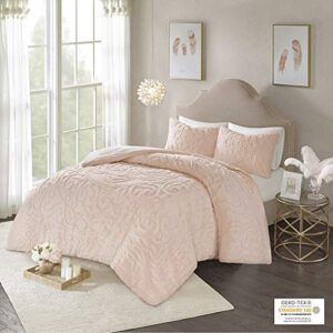 Madison Park - MP10-5878 Laetitia Shabby Chic All Season Down Alternative Bed Set with Matching Shams, King/Cal King(104"x92"), Floral Blush 3 Piece