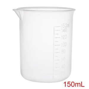 uxcell Measuring Cup 150ml PP Plastic Graduated Beaker Transparent for Lab Kitchen liquids 4pcs