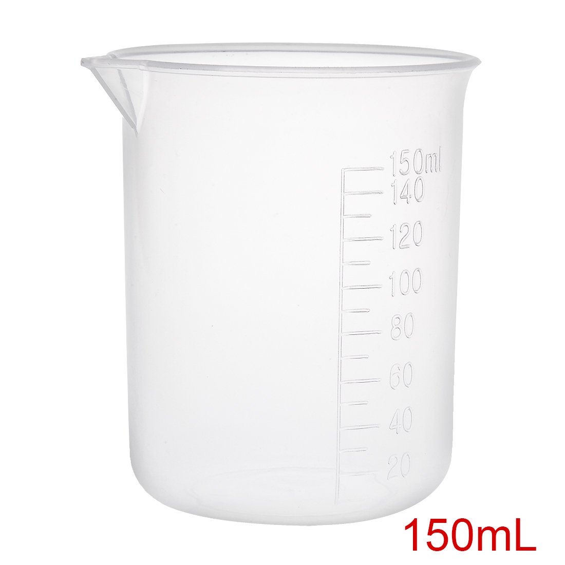 uxcell Measuring Cup 150ml PP Plastic Graduated Beaker Transparent for Lab Kitchen liquids 4pcs