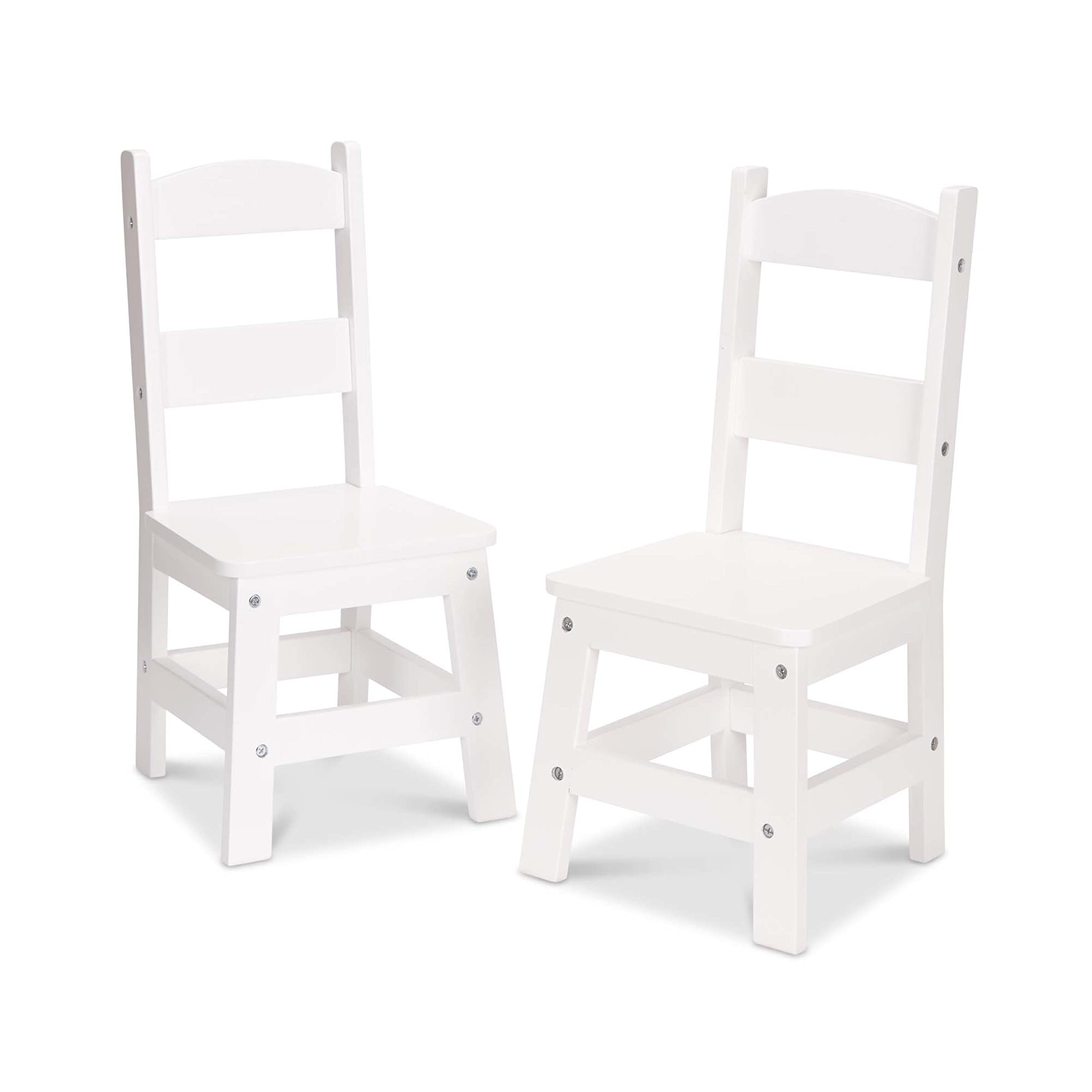 Melissa & Doug Toddler-Sized Kids White Wooden Furniture - Table and 4 Chairs