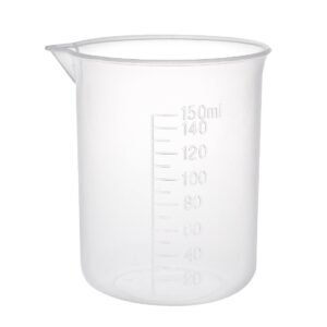 uxcell Measuring Cup 150ml PP Plastic Graduated Beaker Transparent for Lab Kitchen liquids 4pcs