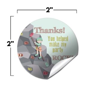 Rock Climbing Birthday Party Thank You Sticker Labels, 40 2" Party Circle Stickers by AmandaCreation, Great for Party Favors, Envelope Seals & Goodie Bags