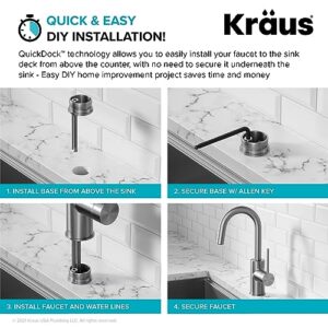 KRAUS Spot Free Oletto Single Handle Kitchen Bar Faucet in All-Brite Stainless Steel Finish, KPF-2600SFS (Pack of 1)