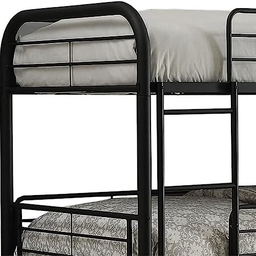 Acme Cairo Metal Frame Full Triple Bunk Bed in Sandy Black