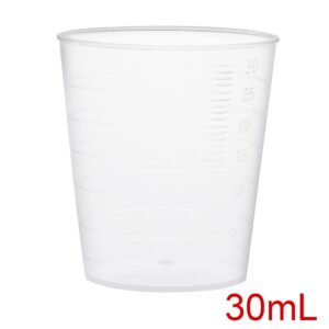 uxcell Measuring Cup 30ml Plastic Graduated Beaker Transparent with Lid for Lab Kitchen liquids 10pcs