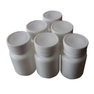 50PCS White Empty Solid Plastic Bottle Case Holder Container Vials Box with Screw Cap for Powder Sample Storage (20ml)