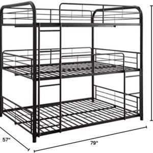 Acme Cairo Metal Frame Full Triple Bunk Bed in Sandy Black