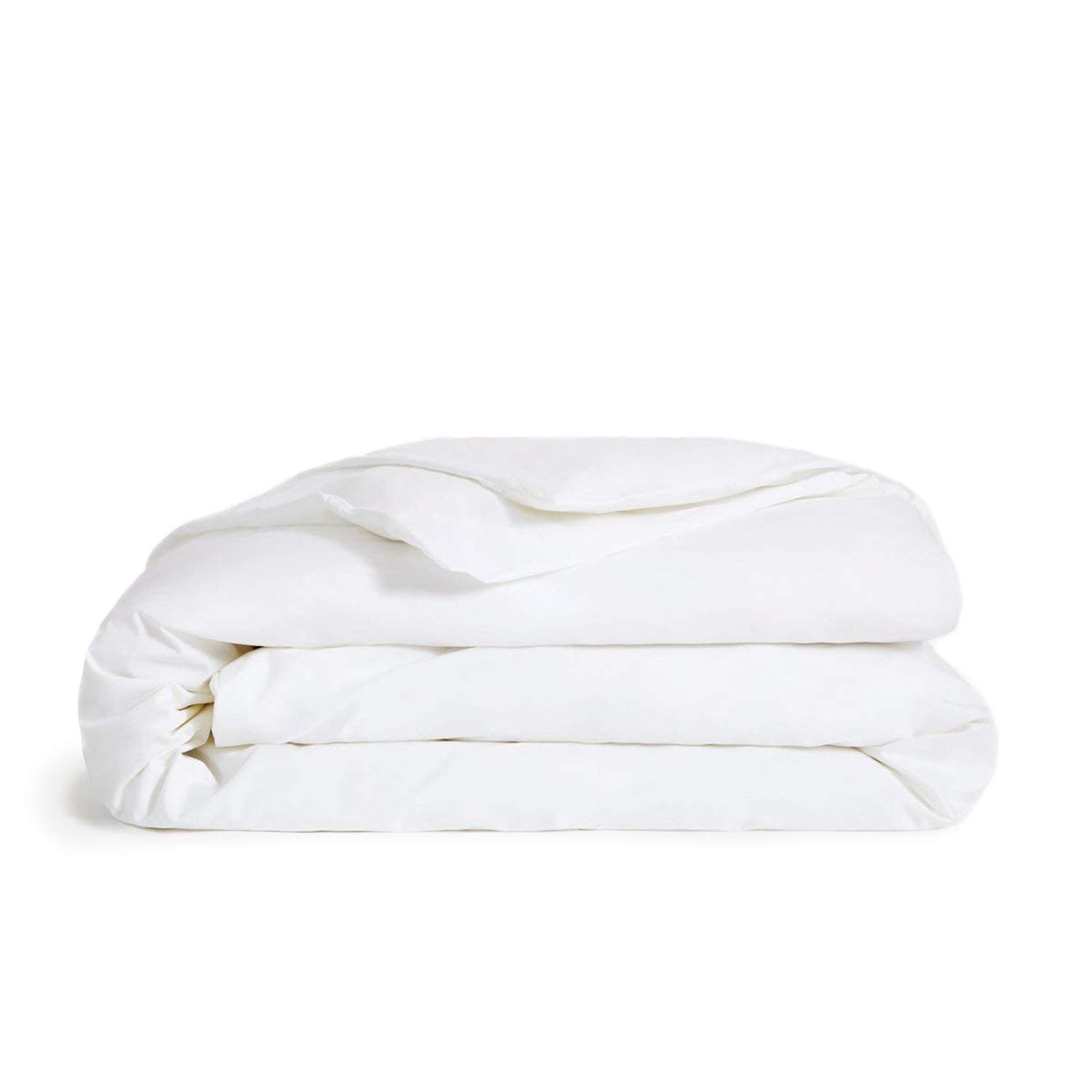 Brooklinen Luxury Sateen Duvet Cover - 100% Cotton, Full/Queen Size in White with Extra-Long Corner Ties and Button Closure| Best Luxury Sheets