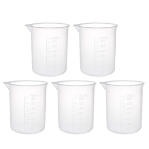 uxcell 5pcs measuring cup labs pp graduated beakers 150ml