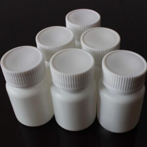 50PCS White Empty Solid Plastic Bottle Case Holder Container Vials Box with Screw Cap for Powder Sample Storage (20ml)