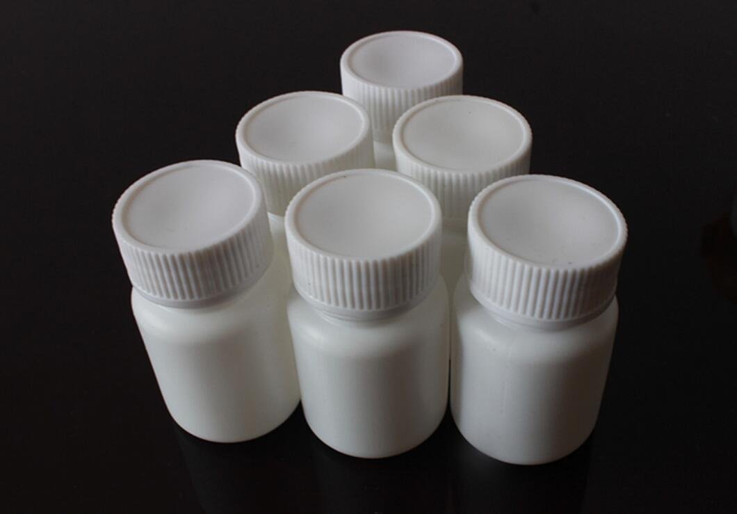 50PCS White Empty Solid Plastic Bottle Case Holder Container Vials Box with Screw Cap for Powder Sample Storage (20ml)