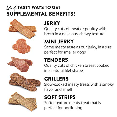 Dogswell Jerky Skin and Coat – Mini Salmon Jerky Dog Treats with Dog Skin & Coat Support (4 oz. Salmon)