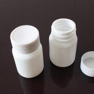 50PCS White Empty Solid Plastic Bottle Case Holder Container Vials Box with Screw Cap for Powder Sample Storage (20ml)