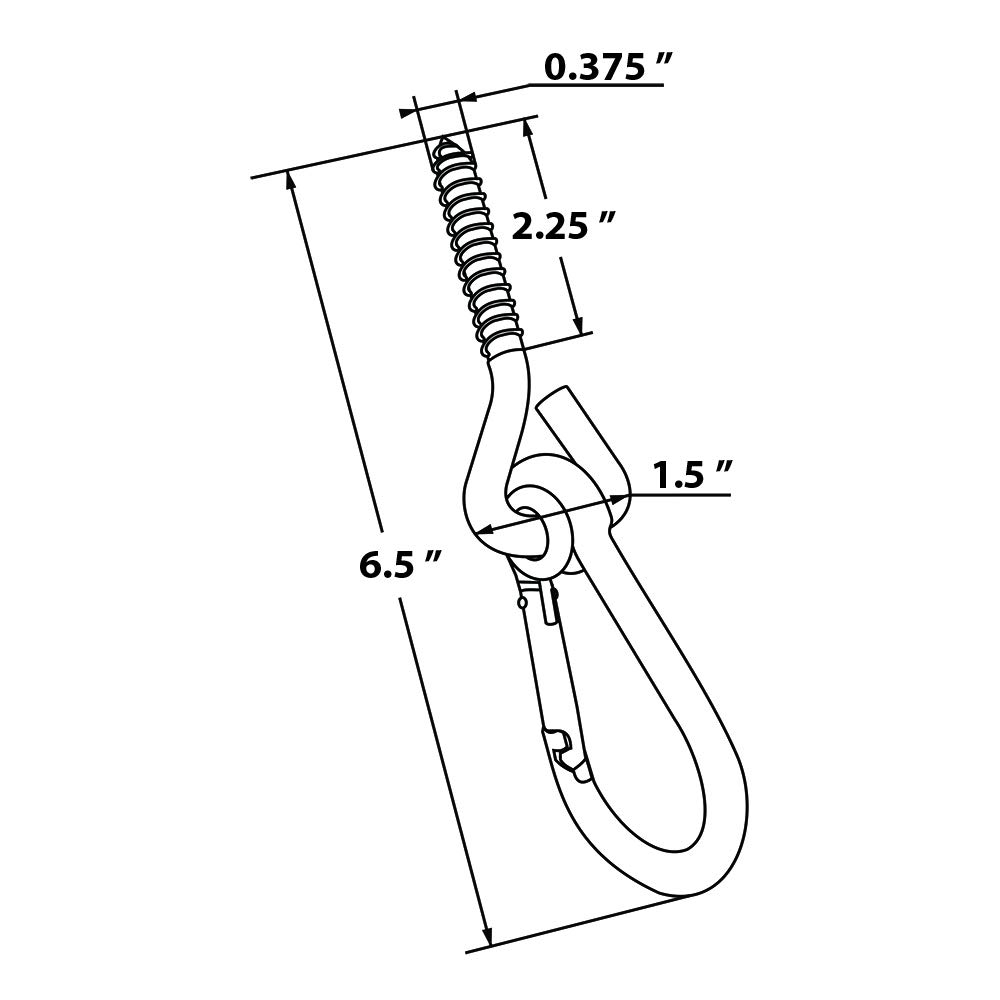 Barn-Shed-Play Stainless Steel Threaded Snap Hook Swing Hangers