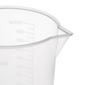 uxcell Measuring Cup 300ml 300ml 1000ml Set of 3, PP Plastic Graduated Beaker Transparent with Handle for Lab Kitchen Liquids