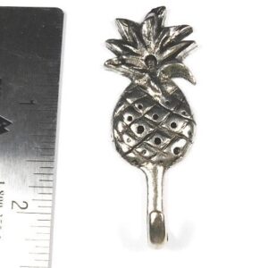 NORMA JEAN DESIGNS Pineapple Wall Hook, Decorative Hooks, 3pc Set, Antique Silver