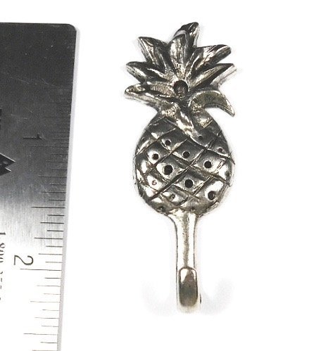 NORMA JEAN DESIGNS Pineapple Wall Hook, Decorative Hooks, 3pc Set, Antique Silver