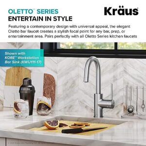 KRAUS Spot Free Oletto Single Handle Kitchen Bar Faucet in All-Brite Stainless Steel Finish, KPF-2600SFS (Pack of 1)