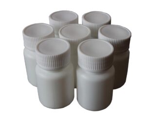 50pcs white empty solid plastic bottle case holder container vials box with screw cap for powder sample storage(50ml)