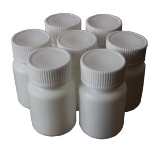 50PCS White Empty Solid Plastic Bottle Case Holder Container Vials Box with Screw Cap for Powder Sample Storage (20ml)