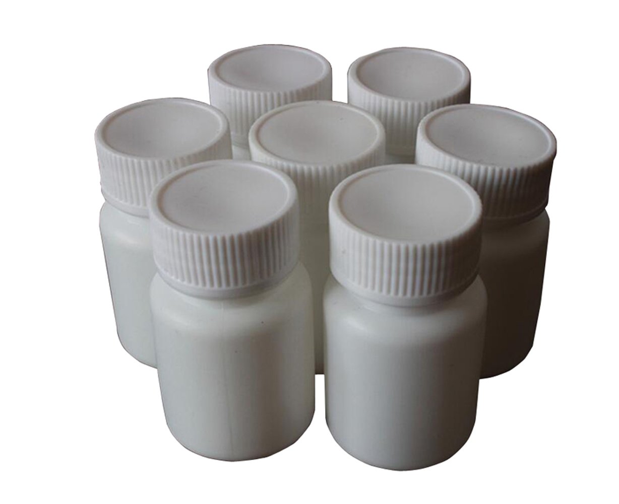 50PCS White Empty Solid Plastic Bottle Case Holder Container Vials Box with Screw Cap for Powder Sample Storage (20ml)