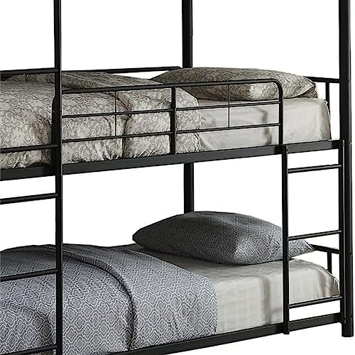 Acme Cairo Metal Frame Full Triple Bunk Bed in Sandy Black