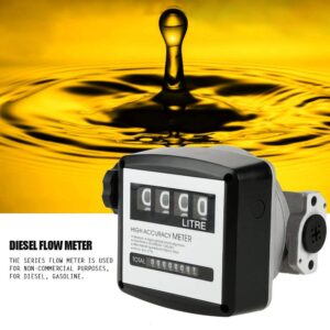 Mechanical Fuel Meter 4-Digit Diesel Fuel Oil Flow Mechanical Fuel Flow Meter Flowmeter for Disel Tank Transfer Pumps 25mm (1" Internal Thread) 5-30 GPM/20-120L/Min