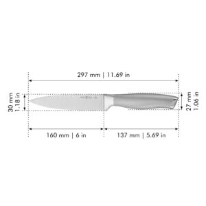 HENCKELS Modernist Razor-Sharp 6-inch Utility Knife, Tomato Knife, German Engineered Informed by 100+ Years of Mastery, Gray