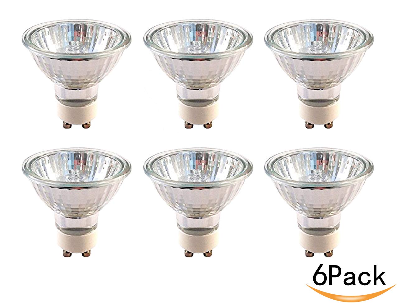 CTKcom 20W MR16 Halogen Light Bulbs GU10 Base(6 Pack)- 120Volt 20Watt MR16 Halogen Lamp with UV Glass Cover Spotlight Flood Light Bulb,Halogen Reflector Fiber Optic Bulb 2000 Life Hours GU10 120V 20W