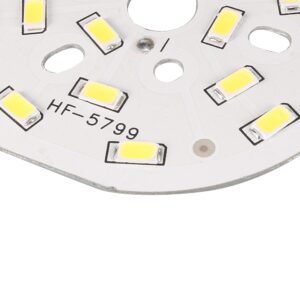 uxcell LED Chip Bulb 300mA 9W 18 LEDs 5730 Surface Mounted Devices Module Aluminum Board Pure White Super Bright 65mm Dia 5pcs for Floodlight